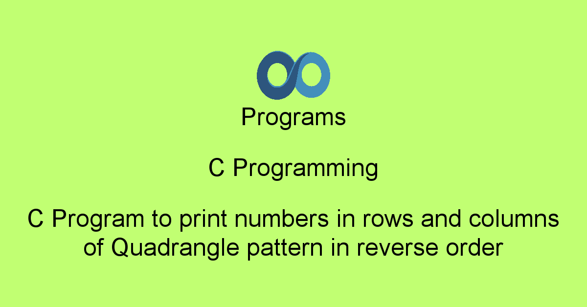 Oodlescoop C Programming Programs C Program To Print Numbers In Rows 0240